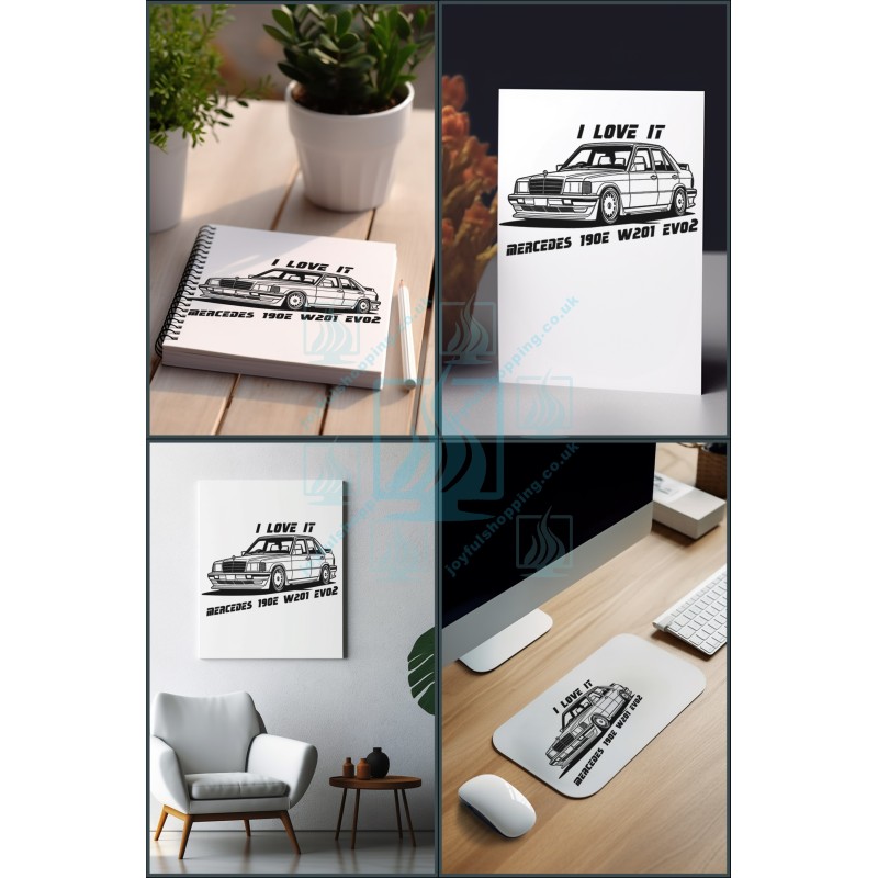 Download the Mercedes 190E W201 EVO2 technical drawing illustration ...